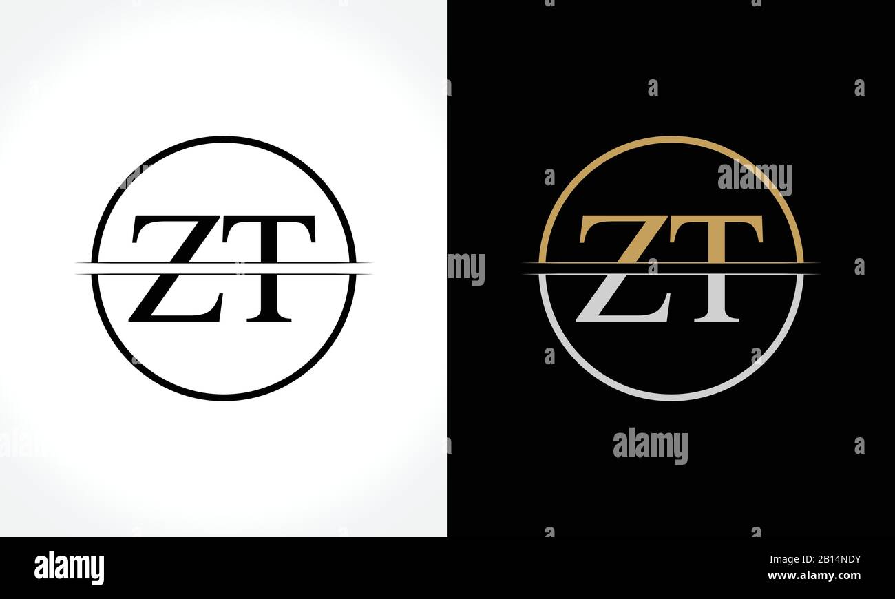 Vektor-Vorlage für das anfängliche ZT-Logo-Design. Creative Letter ZT ...