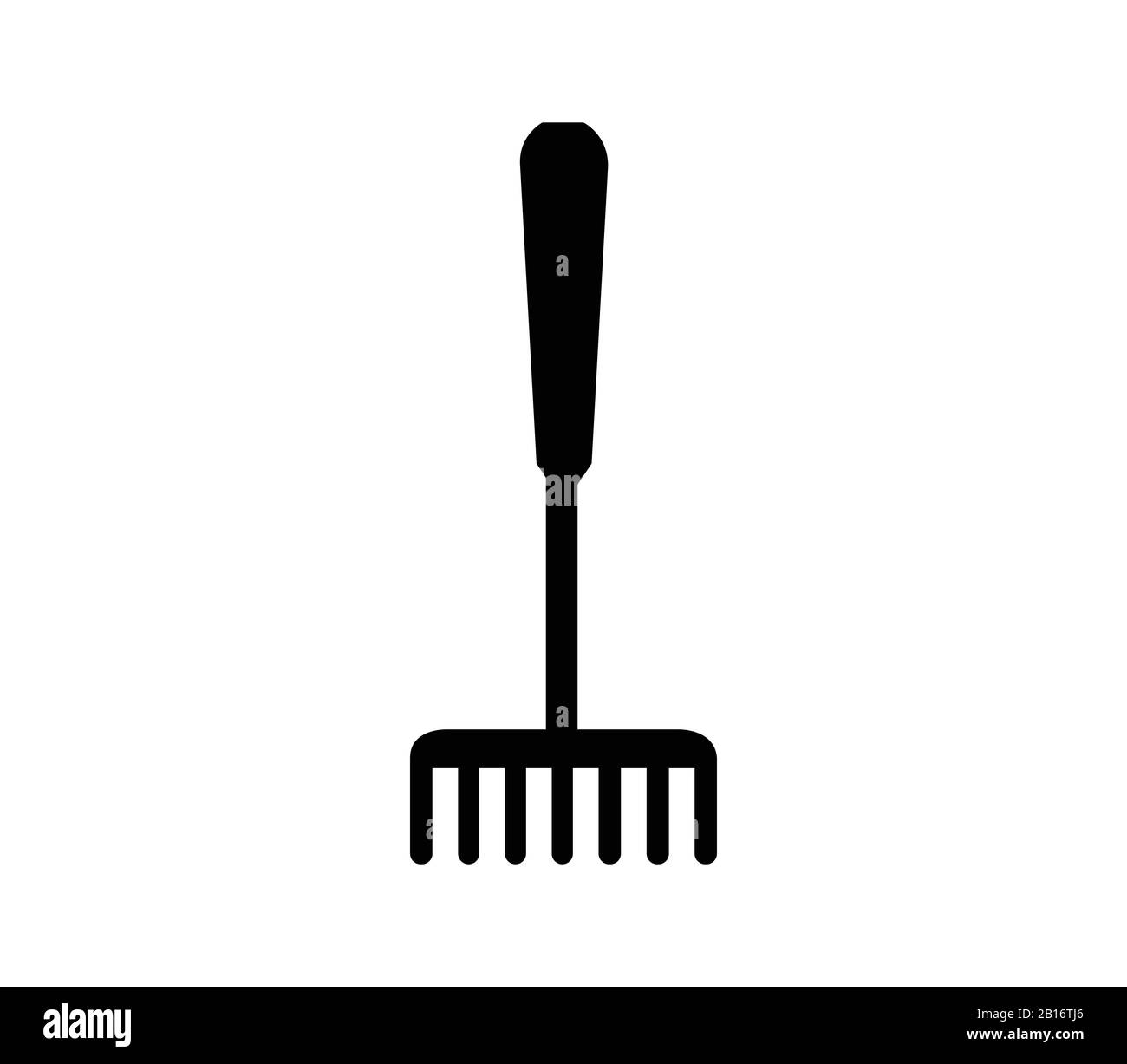 Rake-Symbol in Vektor auf weißem Hintergrund dargestellt Stock ...