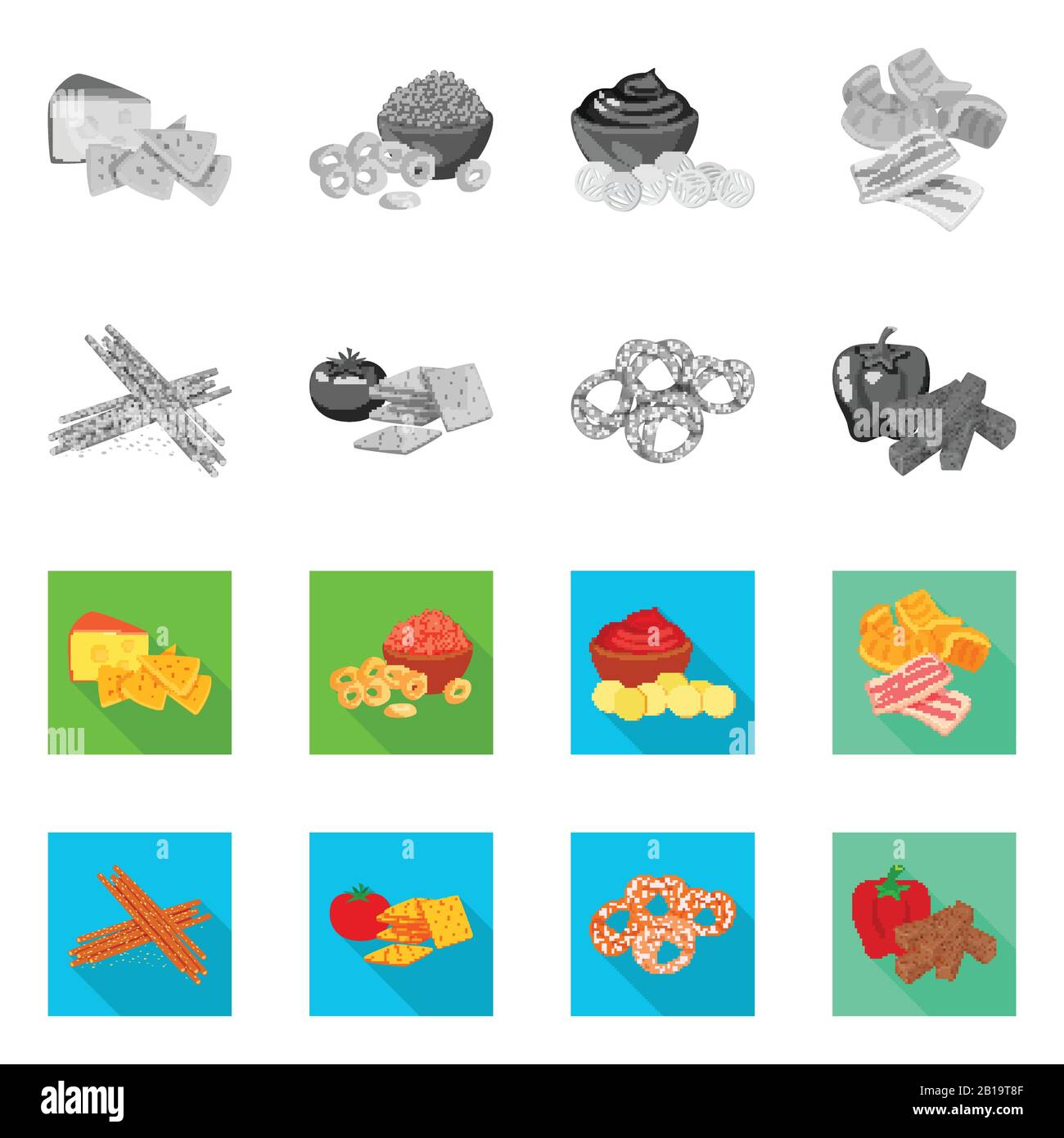 Isoliertes Objekt von Geschmack und seasonin Symbol. Sammlung von ...