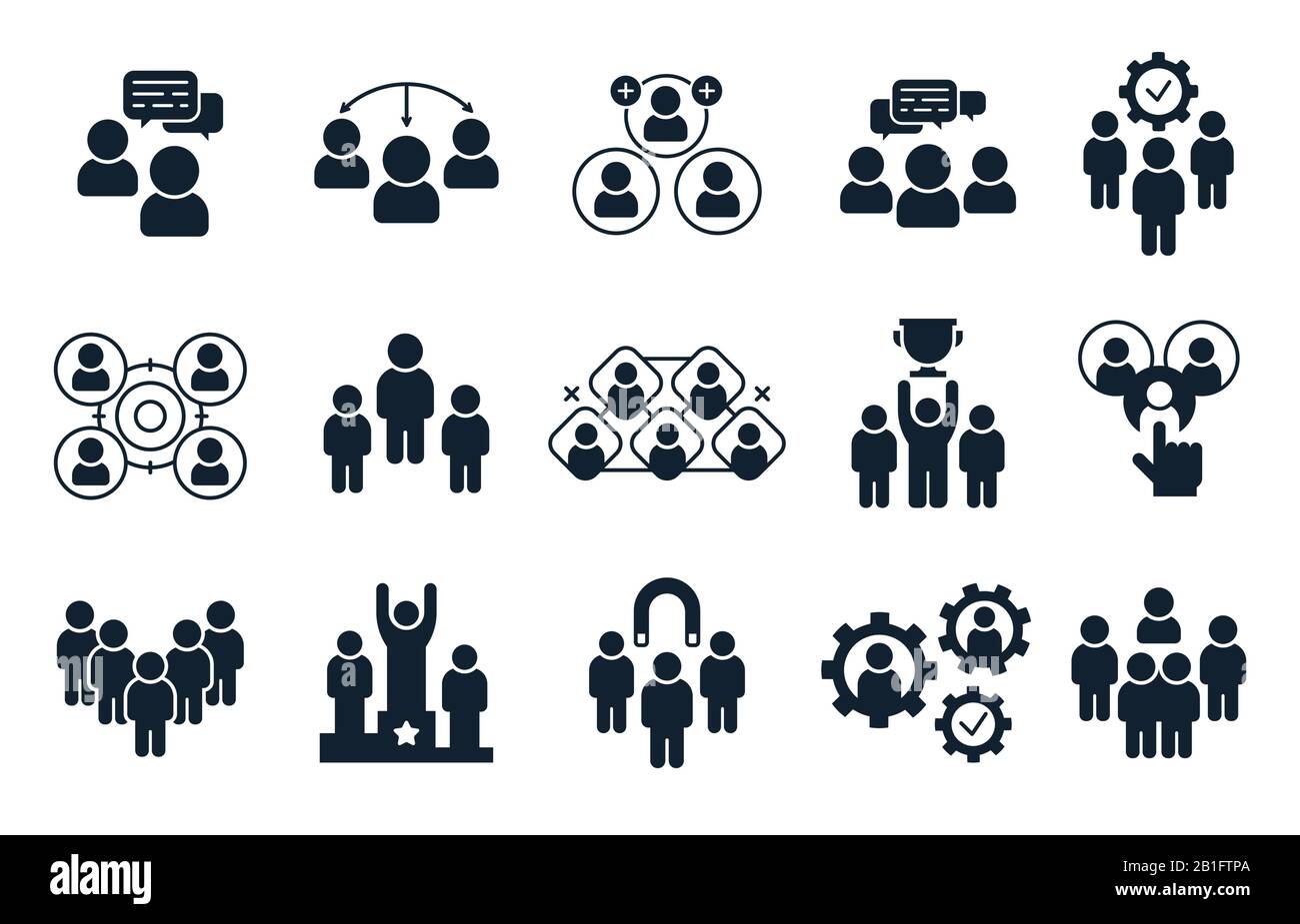 Symbol für Firmenleute. Personengruppen, Piktogramm "Teamarbeit im Büro ...