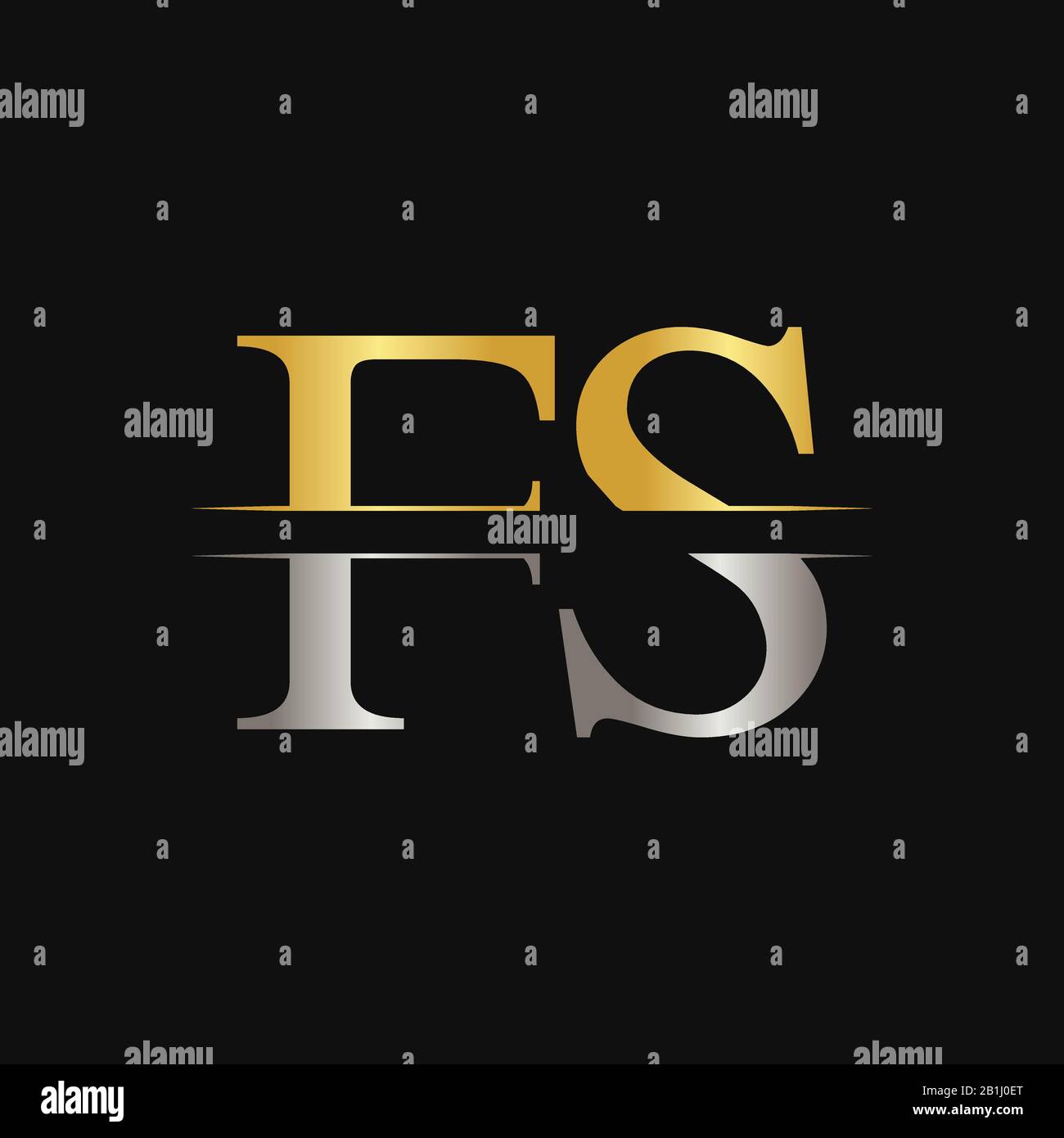 FS schreiben Typ Logo Design vector Template. Abstrakte Buchstaben FS ...