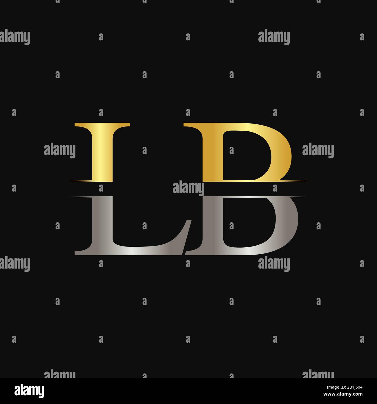 Vorlage für das Design des Logos für den ersten LB-Buchstaben ...