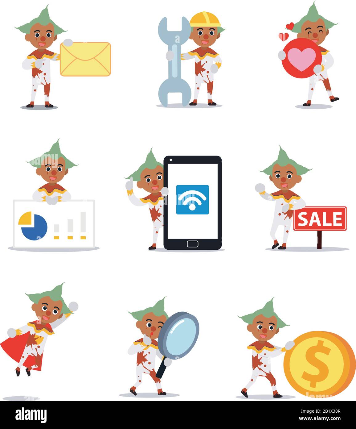 Clown mobile Stock-Vektorgrafiken kaufen - Alamy