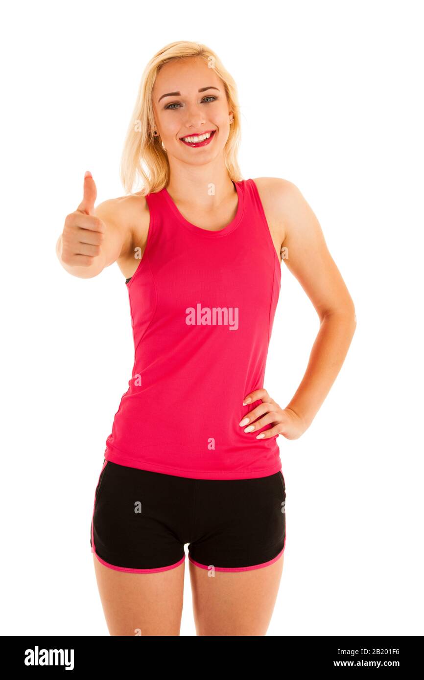 Sportliche mädchen daumen hoch -Fotos und -Bildmaterial in hoher Auflösung – Alamy