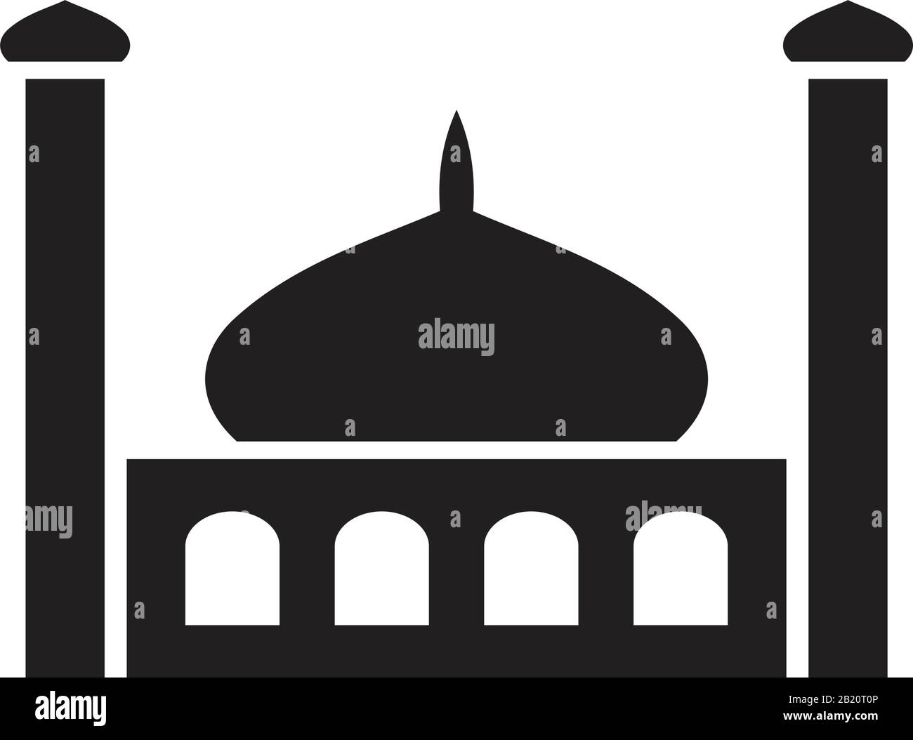 Moschee Symbolvorlage schwarz Farbe editierbar. Moschee-Symbol Flat ...