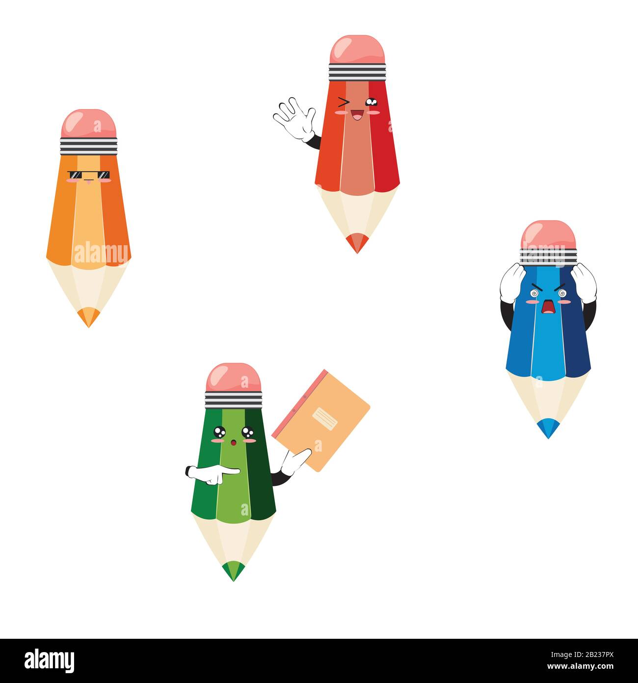 Pencil kawaii cartoon Stock-Vektorgrafiken kaufen - Alamy