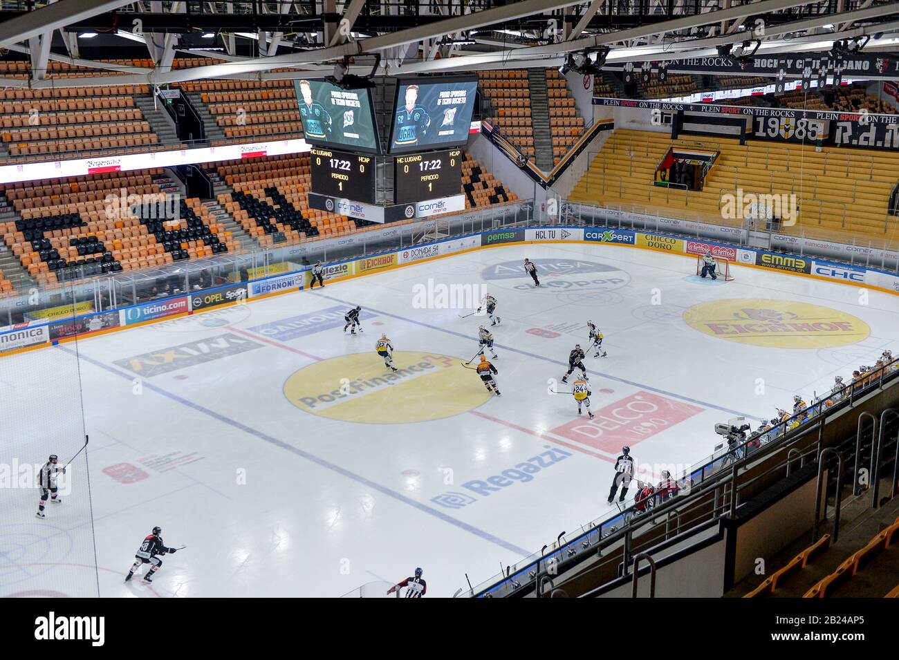 Lugano, Corner Arena, Porza, Schweiz. Februar 2020. 29.02.2020, Lugano ...