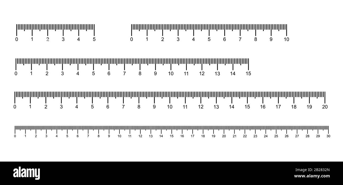 Skala für Lineale. Linealskala. Vektorgrafiken Stock-Vektorgrafik - Alamy