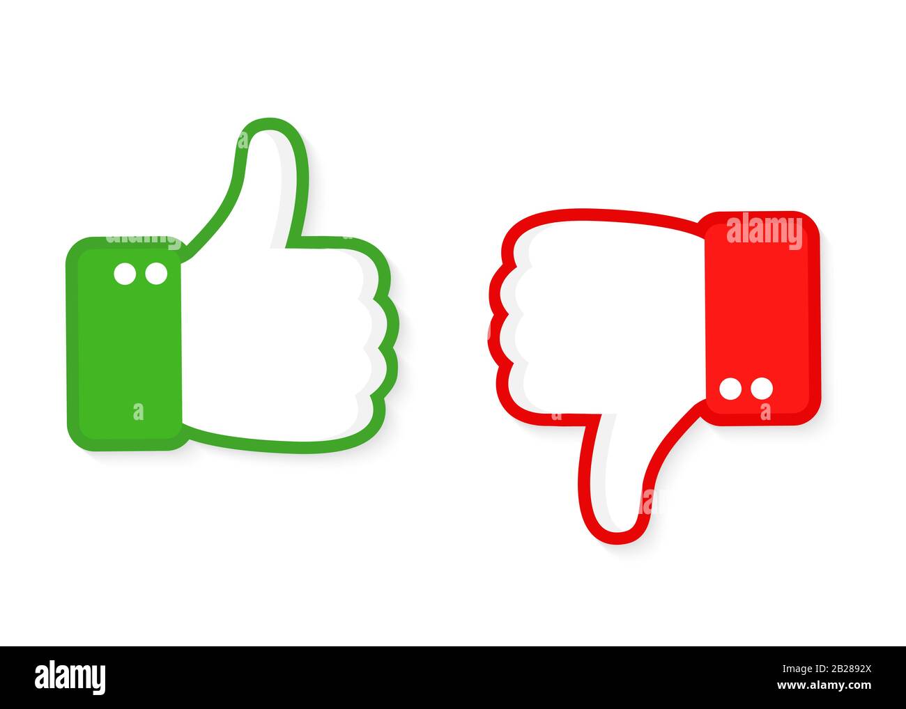 Mit dem Daumen nach oben und mit dem Daumen nach unten. Vektorgrafiken ...