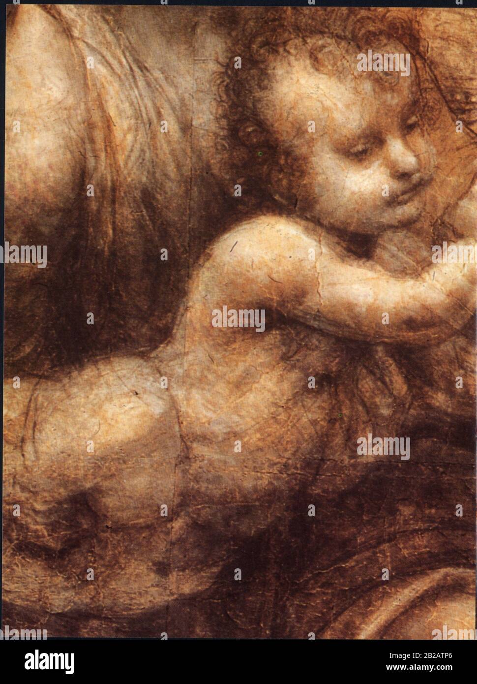 Leonardo da Vinci. Jungfrau und Kind mit der heiligen Anna und dem heiligen Johannes dem Täufer ...