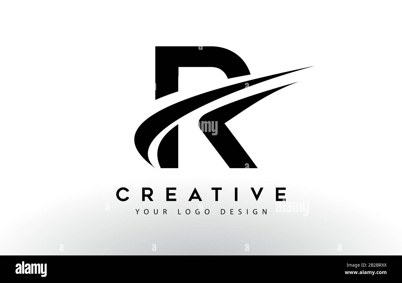 Kreatives R Letter Logo Design mit Swoosh Icon Vector Illustration ...