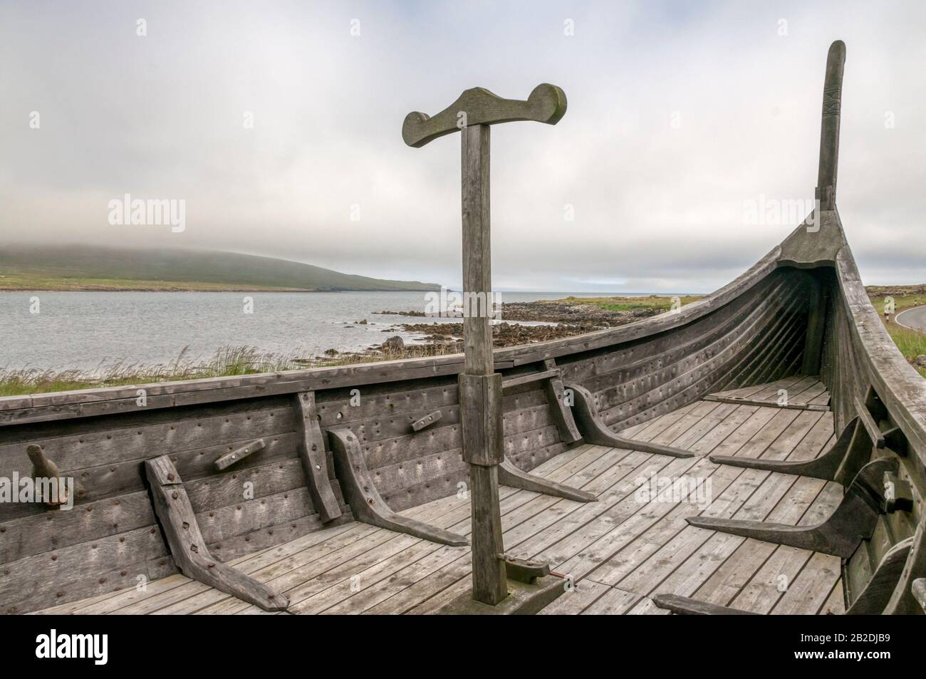 Das Skidbladner Replika Gokstad Wikingerschiff bei Haroldswick auf der ...