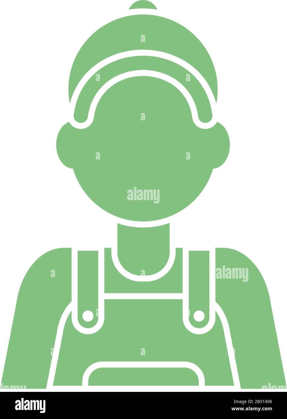 Cartoon Gärtner Symbol über weißem Hintergrund, Silhouettenstil ...