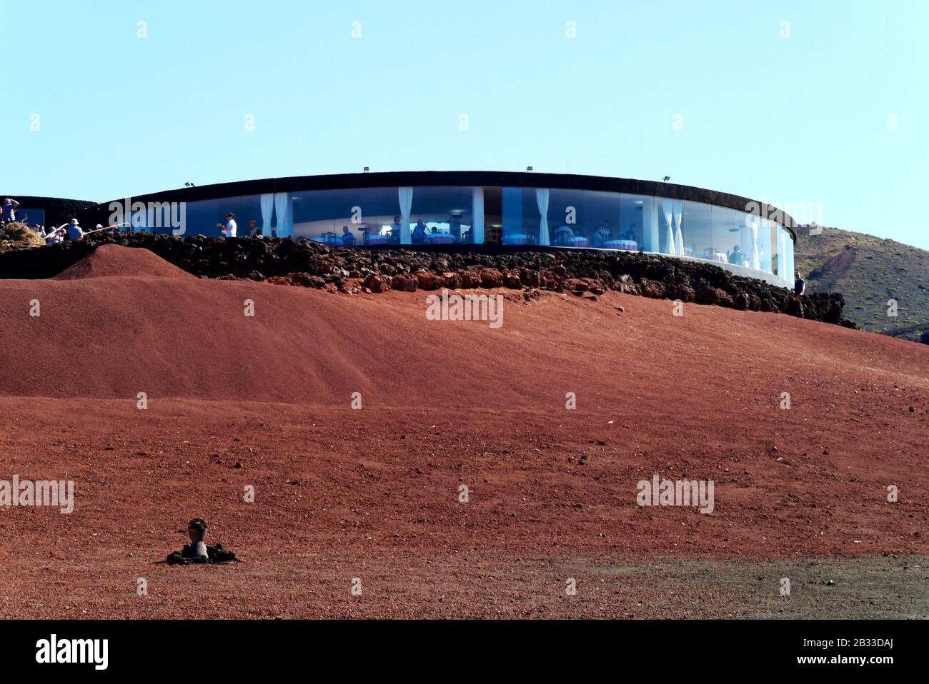 Restaurant El Diablo mit Glaswänden im Nationalpark Timanfaya ...