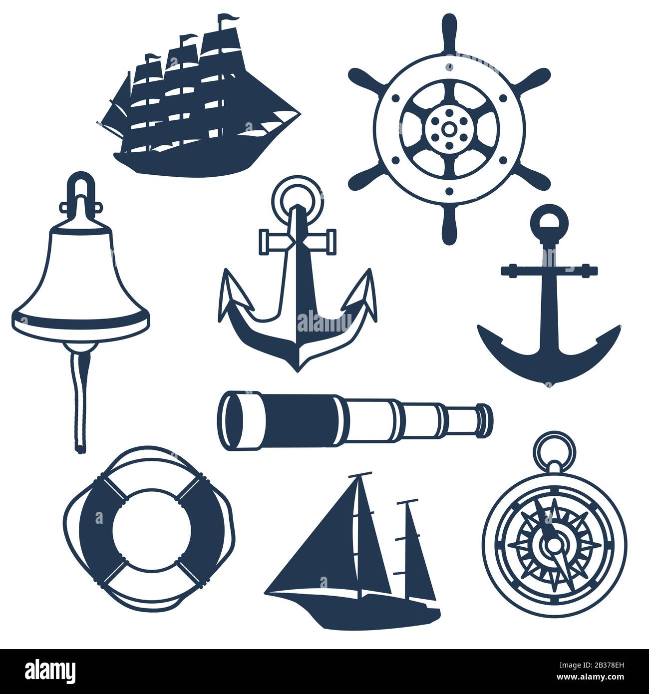 Nautische symbole Stock-Vektorgrafiken kaufen - Alamy