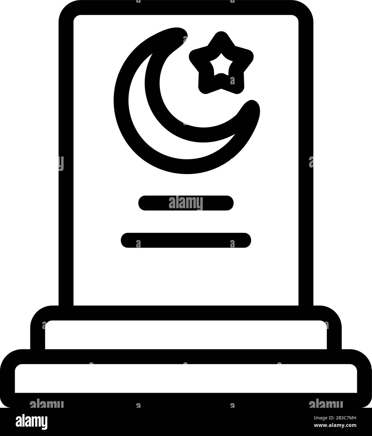 Grabstein-Symbol-Vektor. Isolierte Darstellung des Kontursymbols Stock ...