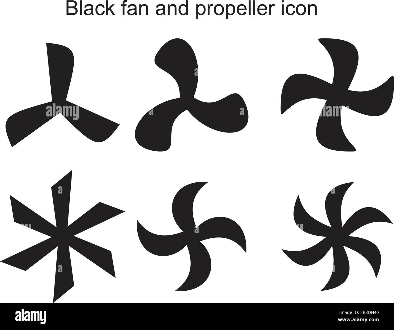 Schwarz Lüfter und Propeller Symbol Vorlage schwarz Farbe editierbar ...