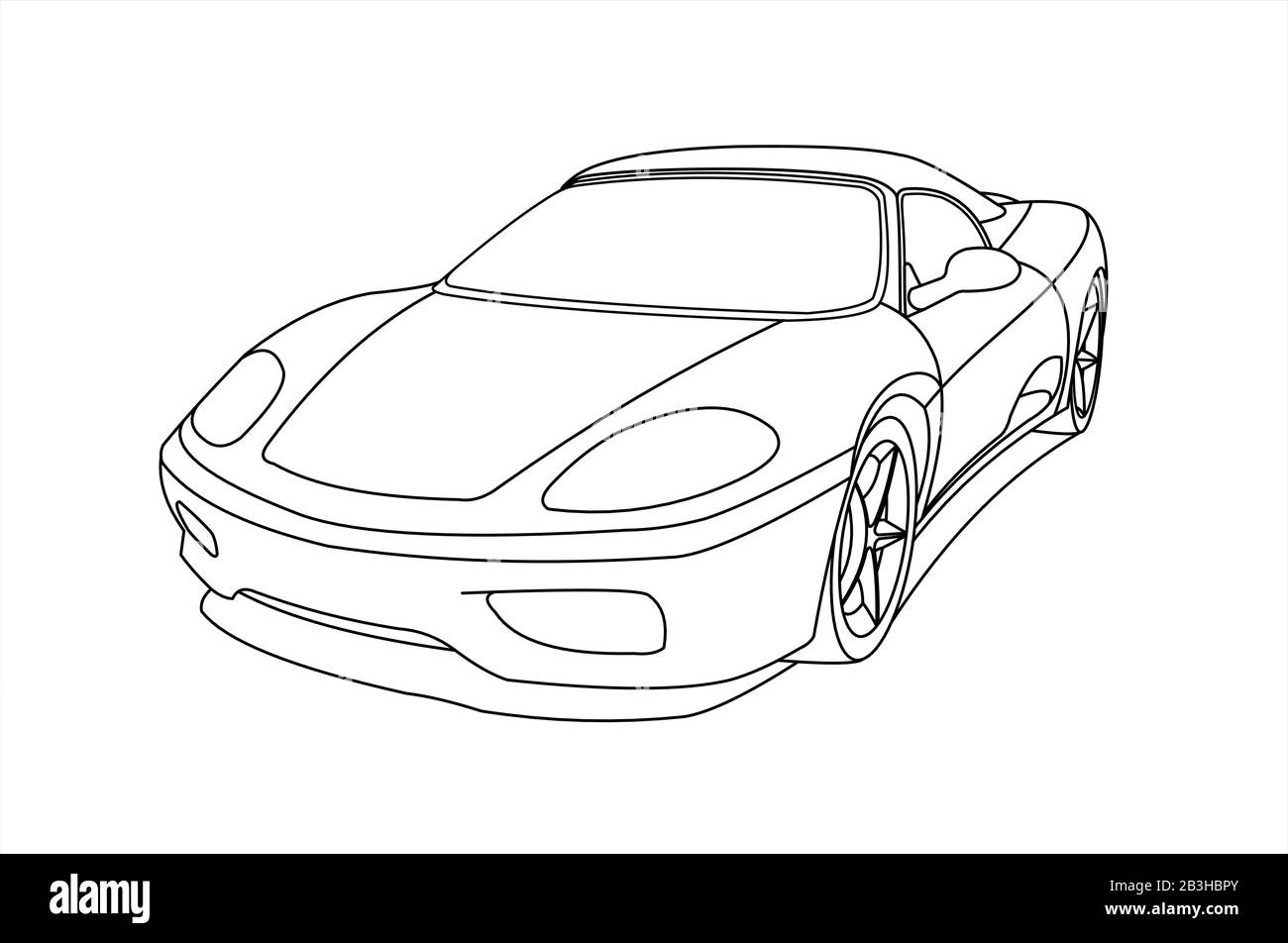Umrisse Auto, Seitenansicht, Dreiviertelansicht. Auto zum Färben; für ...