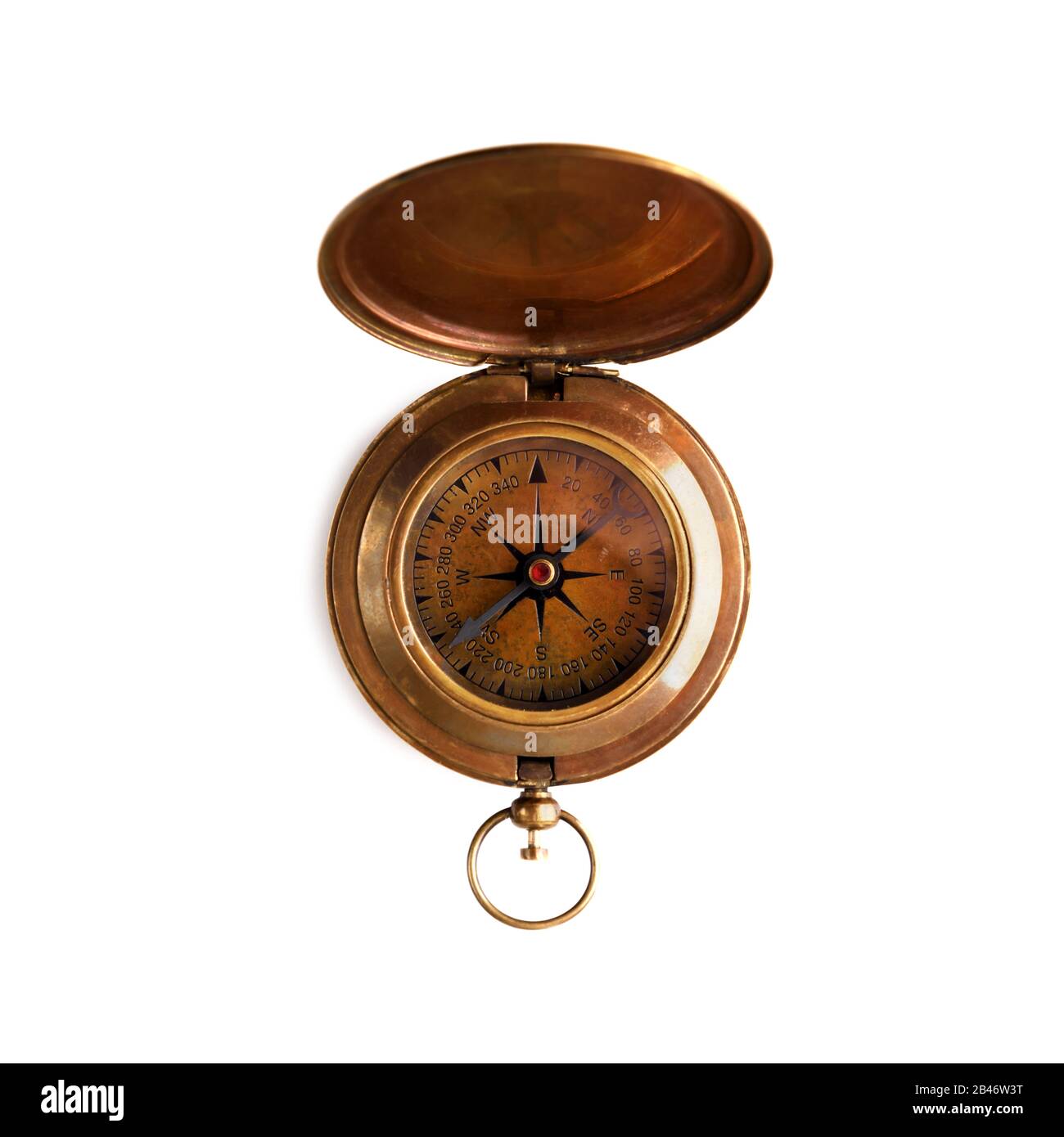 Old map brass compass Ausgeschnittene Stockfotos und -bilder - Alamy