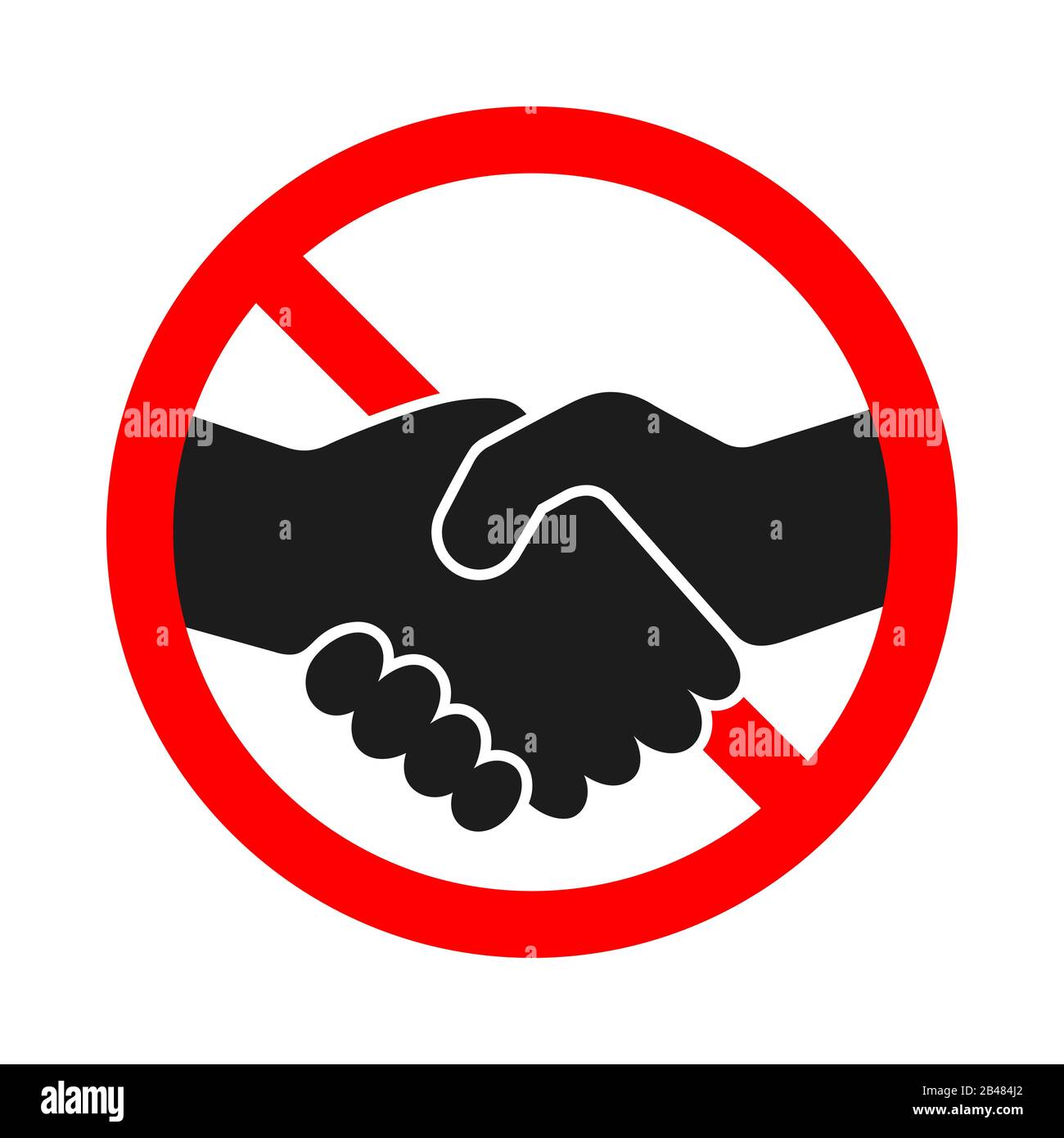 Symbol für Handshake Ban isoliert. Handshake-Zeichen stoppen. Handshake ...