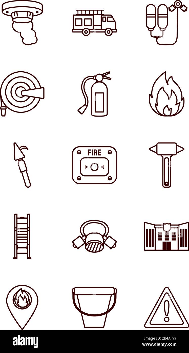 Linienart Icon Set Design, Notfallrettung Rettungsdienst Notruf 11 ...