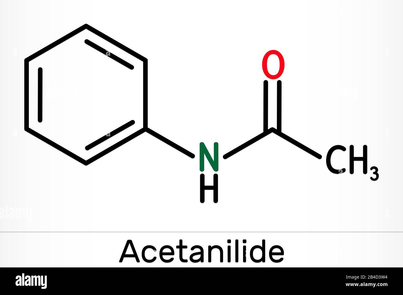Acetanilid, C8H9NO, Wirkstoffmolekül. Es hat analgetische und ...