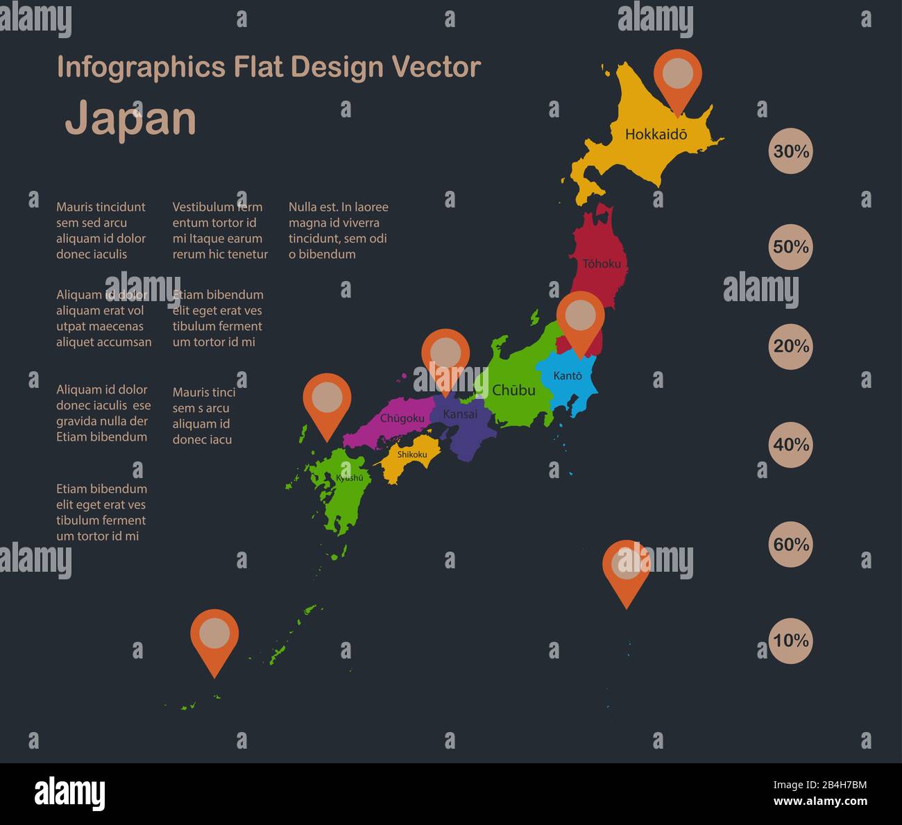 Geographie japan japanische weltkarte reisekarte kontinent land Stock ...