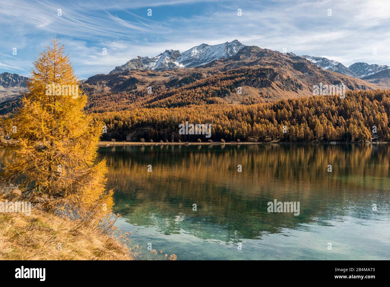 Schweiz, Graubünden, Engadin, Oberengadin, Sils, Silser See ...