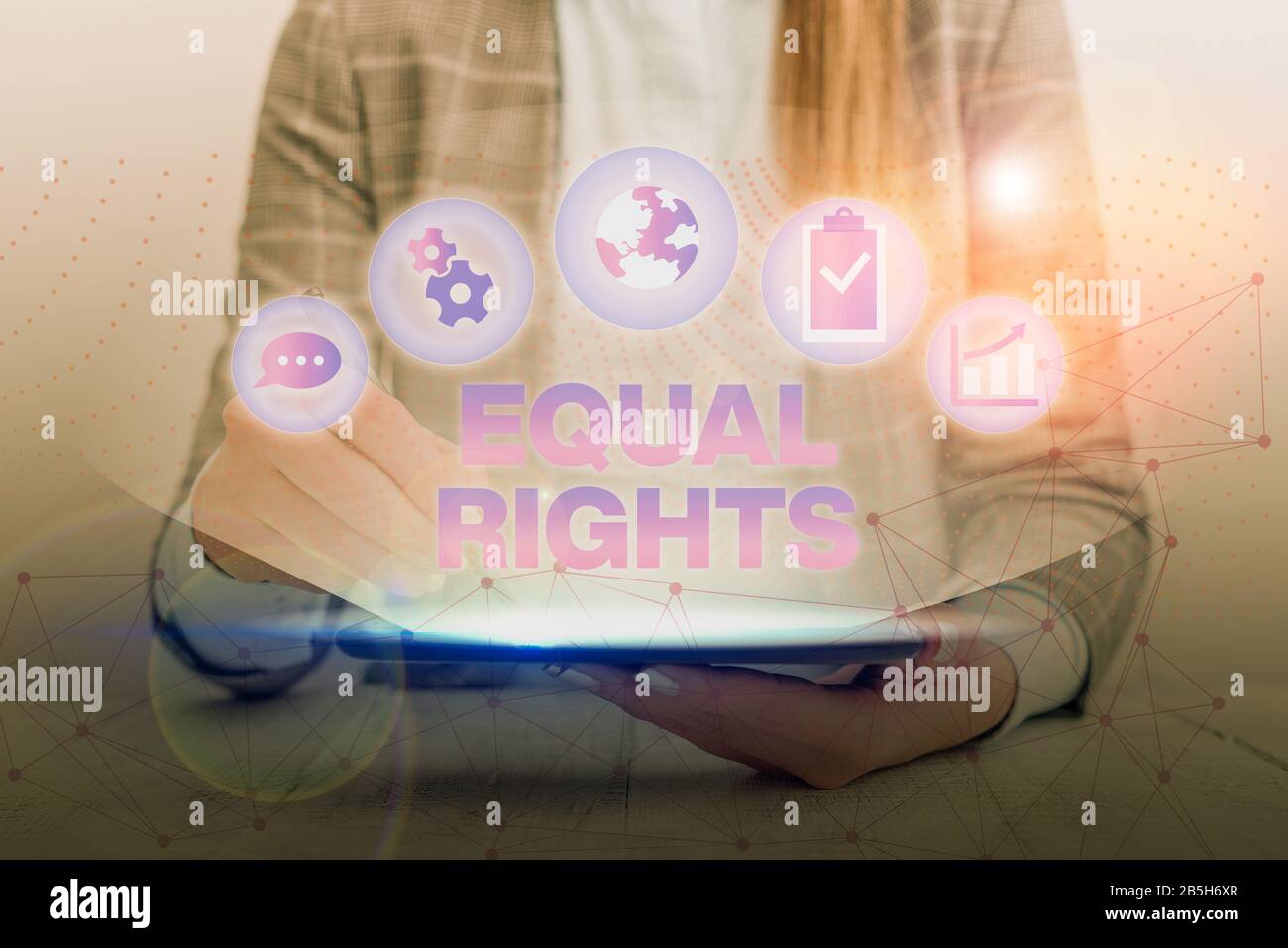 Konzeptionelle Handschreiben mit Gleichen Rechten. Begriff bedeutet ...