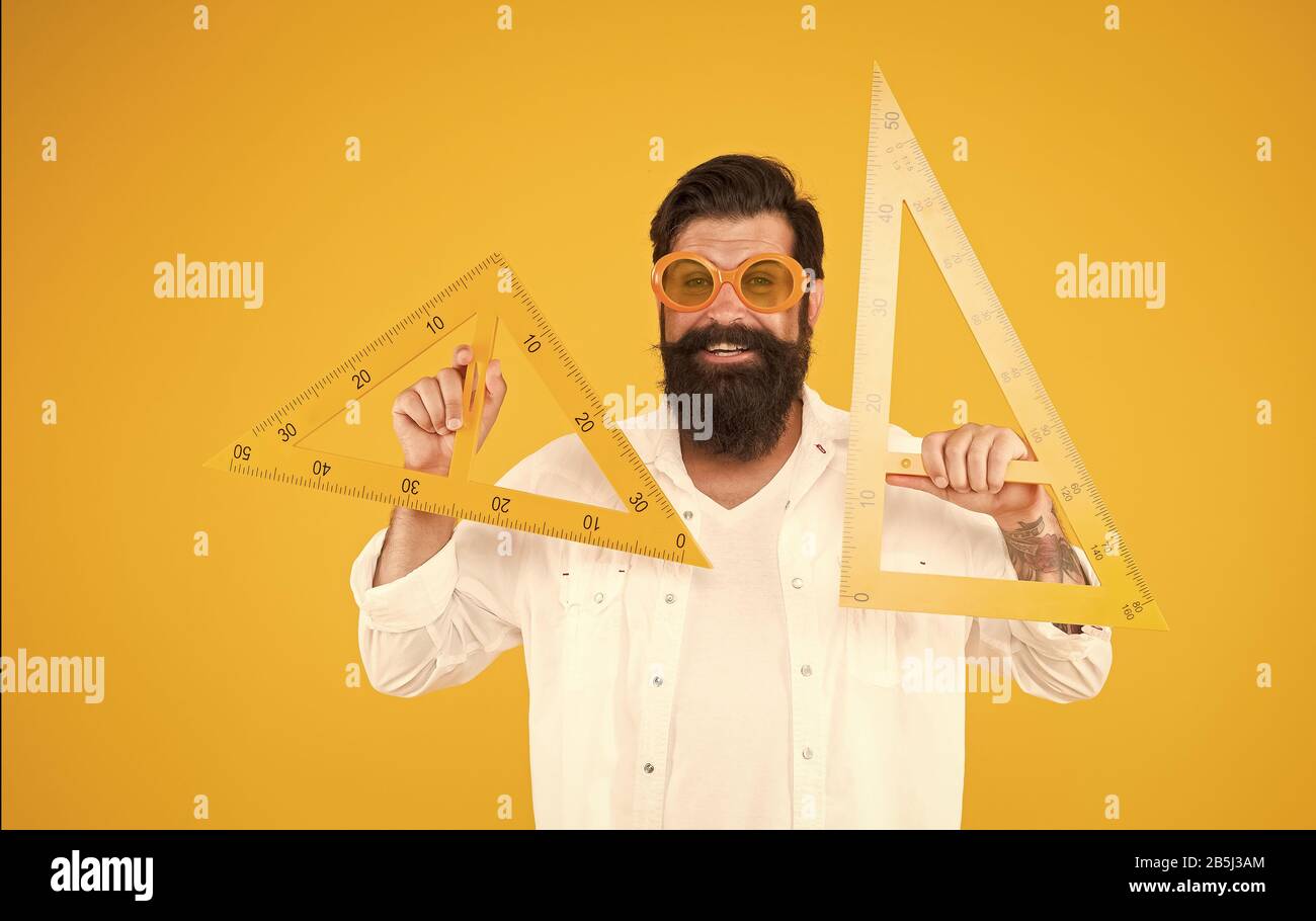 Mann mathe Lektion. Smart Student. University College Bildung. Bärtige ...