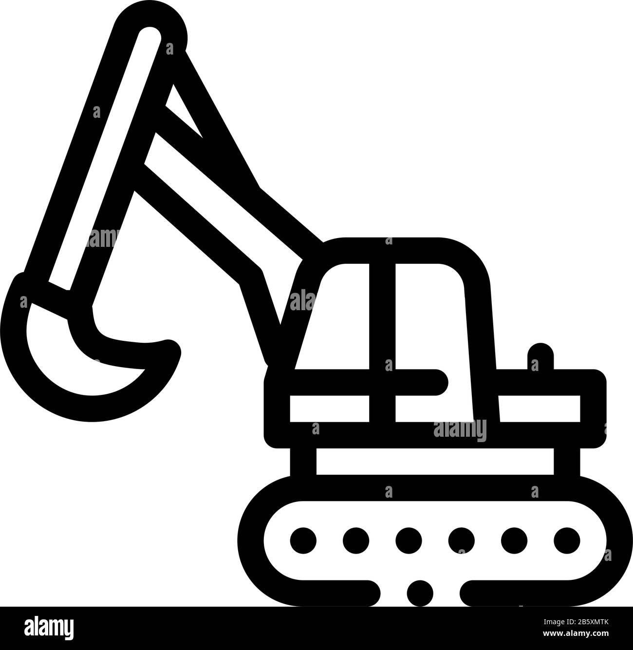 Baggermaschine Symbol Vektor-Umriss Abbildung Stock-Vektorgrafik - Alamy