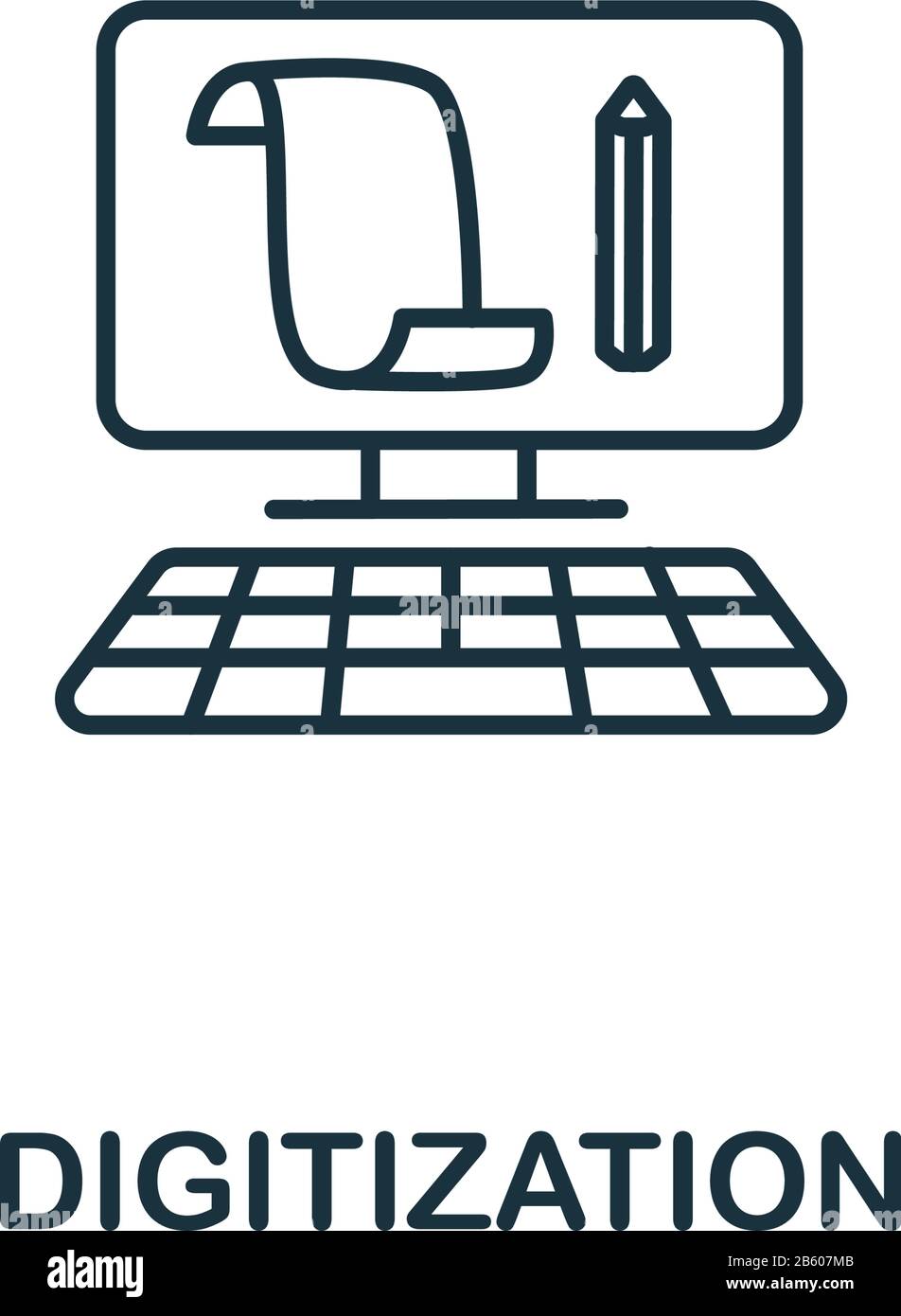 Digitalisierungssymbol aus der Sammlung Industry 4.0. Einfaches Symbol ...