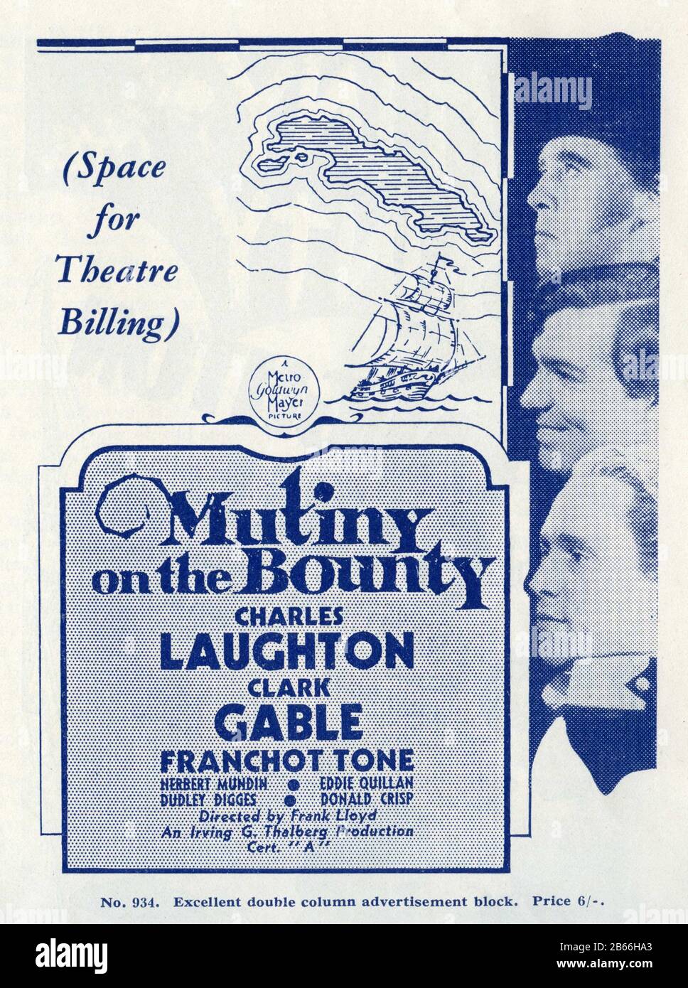 Charles LAUGHTON als Kapitän Bligh CLARK GABLE als Fletcher Christian ...