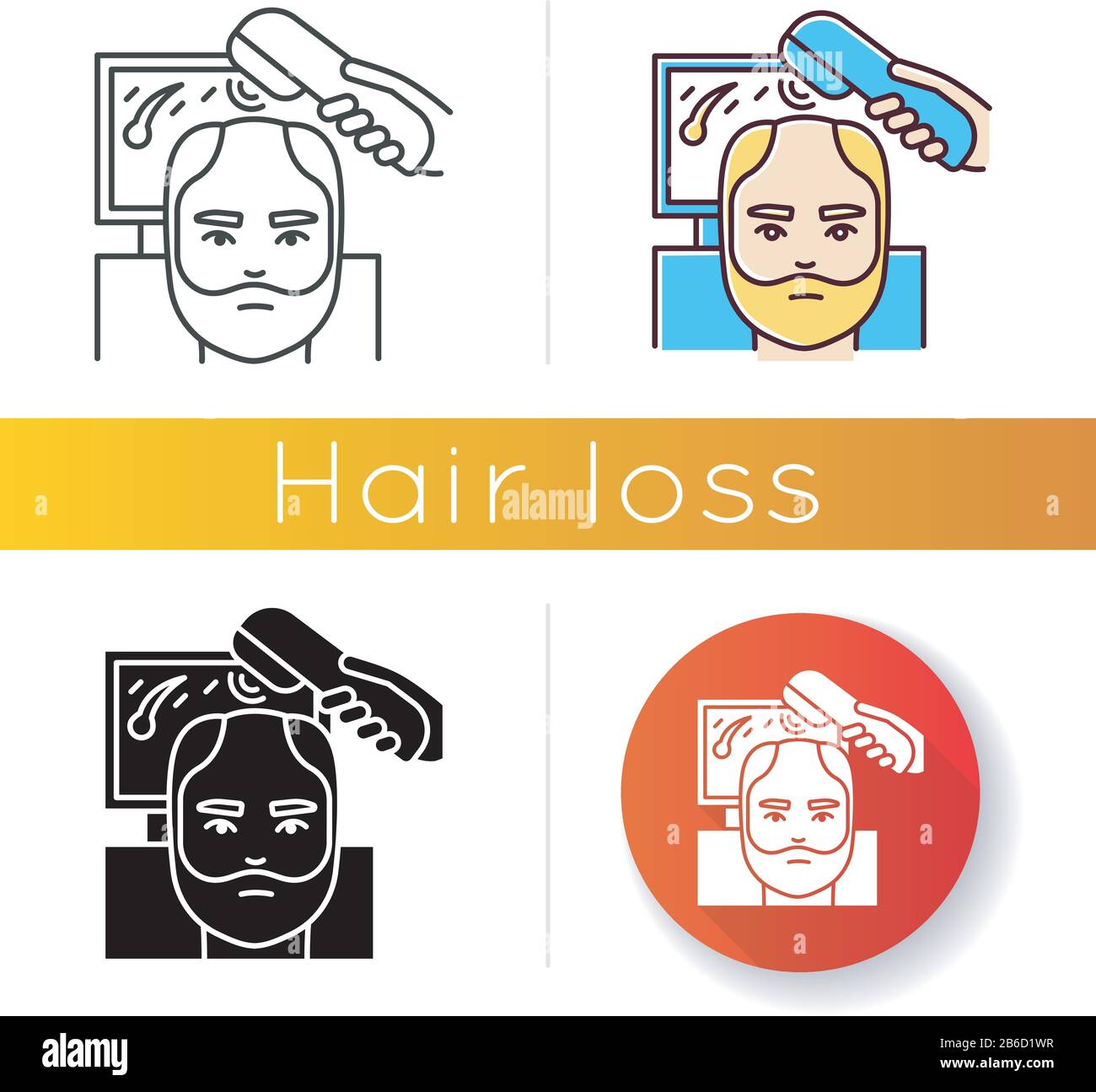 Symbol für Trichoskopie. Behandlung von Haarausfall. Diagnose von ...