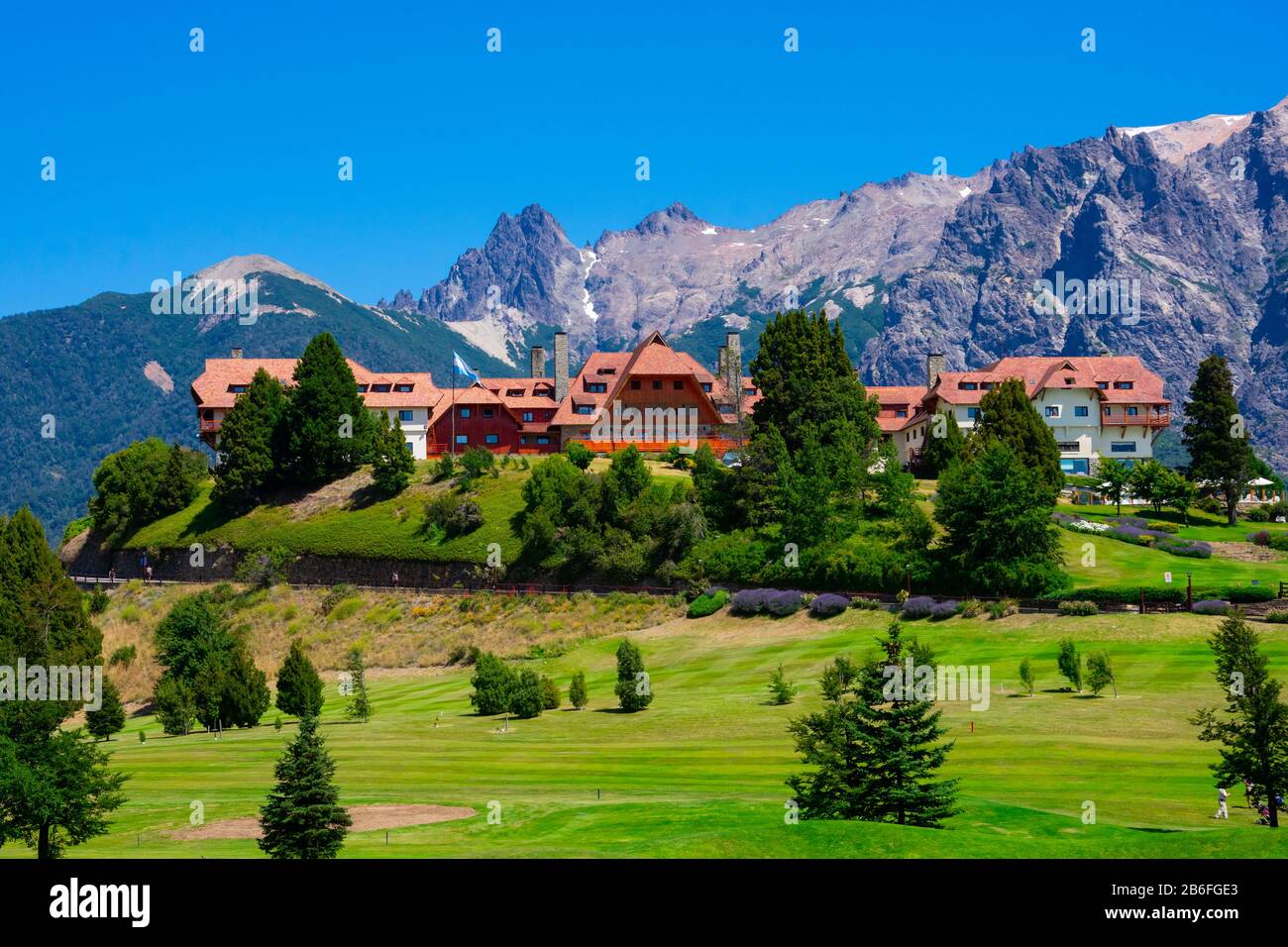 Bariloche, Argentinien. Februar 2020. Blick auf Llao Llao Hotel and ...