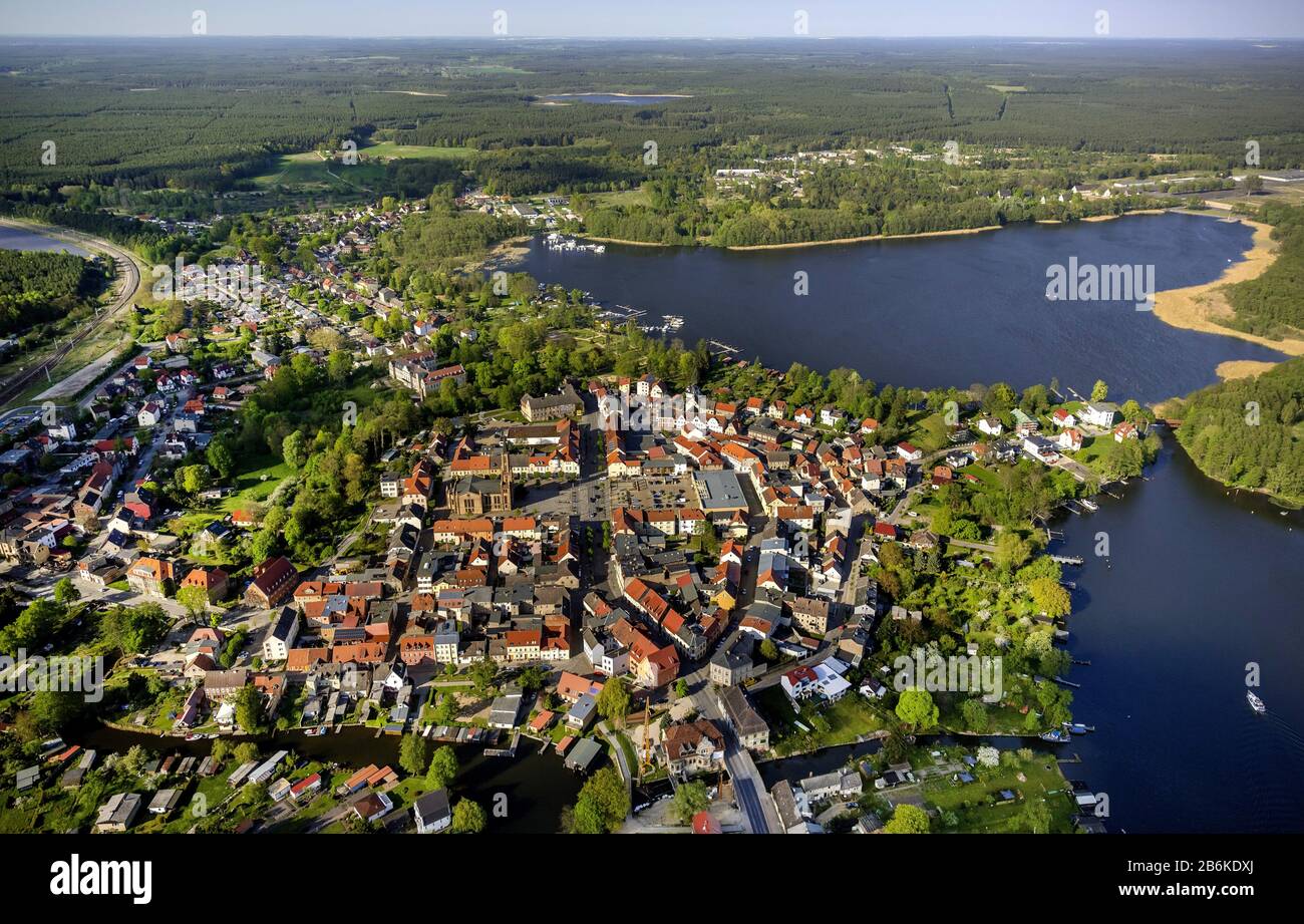 Stadt Fuerstenberg an der Havel, Luftbild, Deutschland, Brandenburg ...