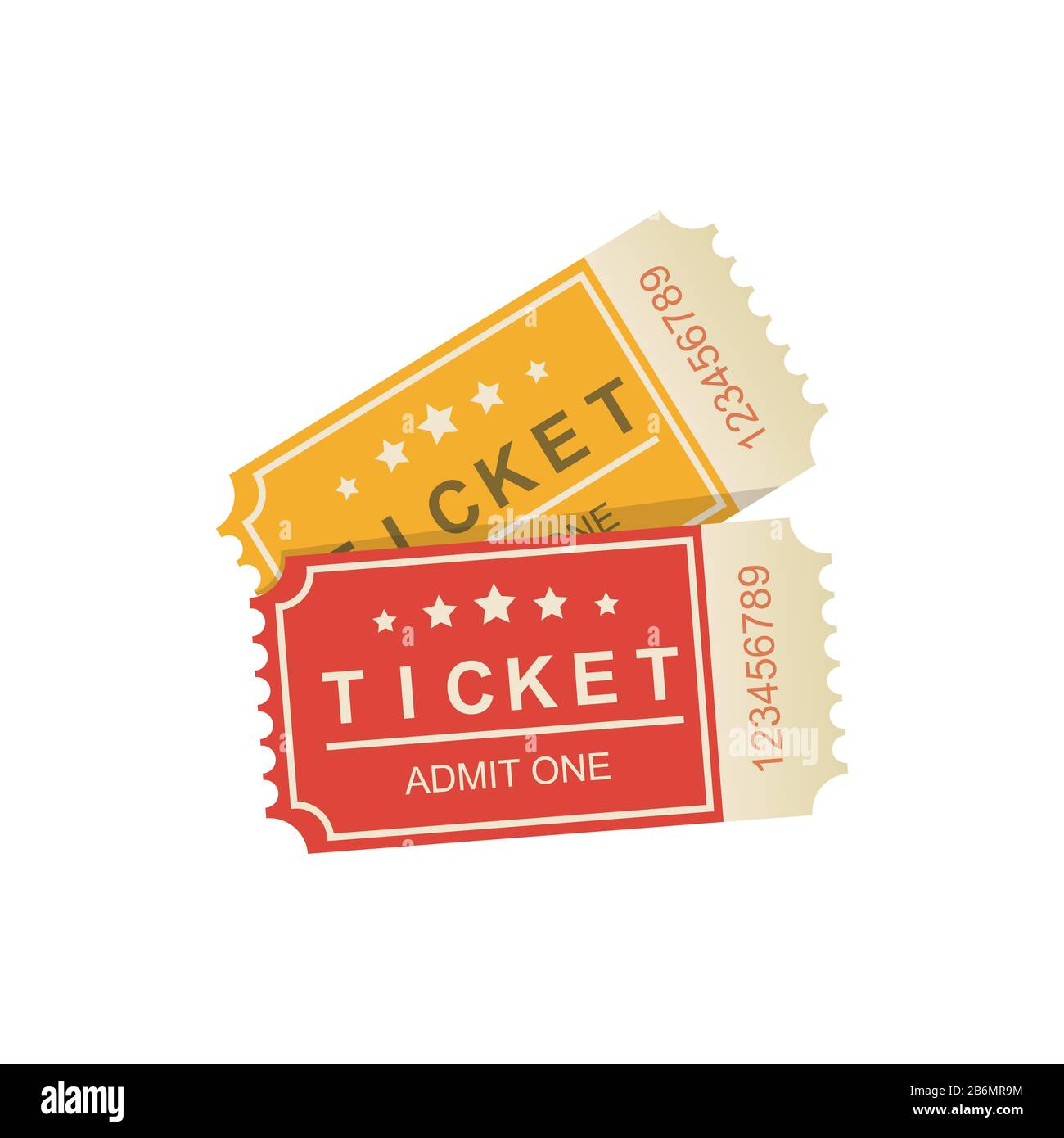 Zwei Tickets geben ein, Vektorgrafiken Stock-Vektorgrafik - Alamy