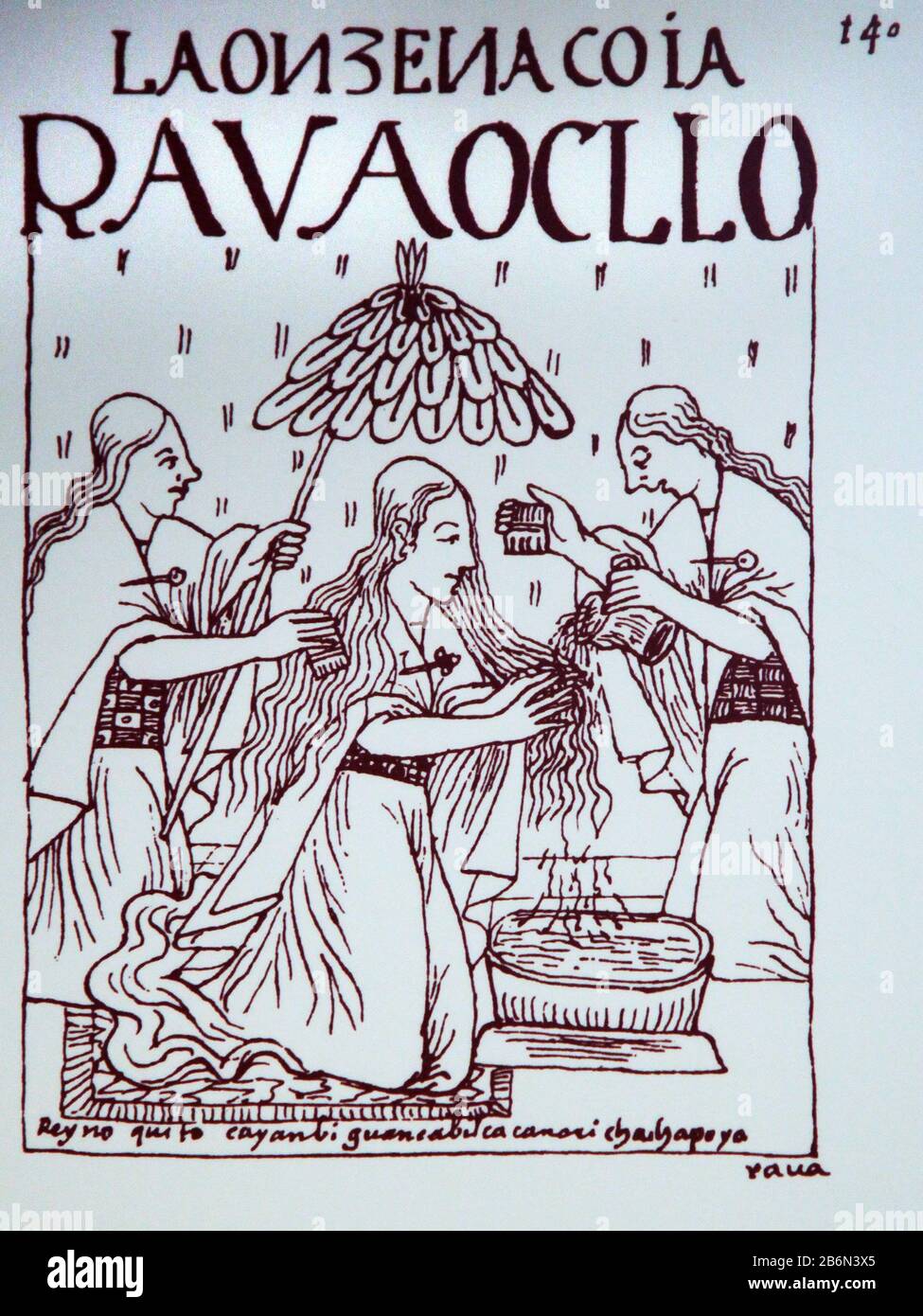 140.Die elfte Königin Raua Ocllo von Felipe Guaman Poma de Ayala (1535 ...