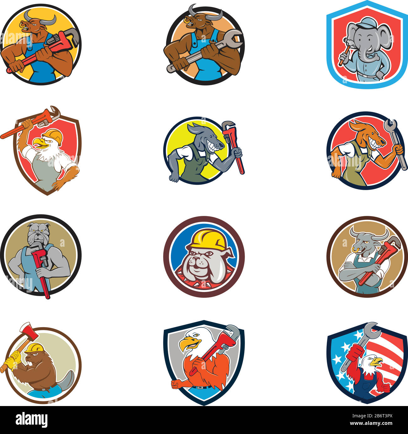 Plumber mechanic handyman cartoon character -Fotos und -Bildmaterial in ...