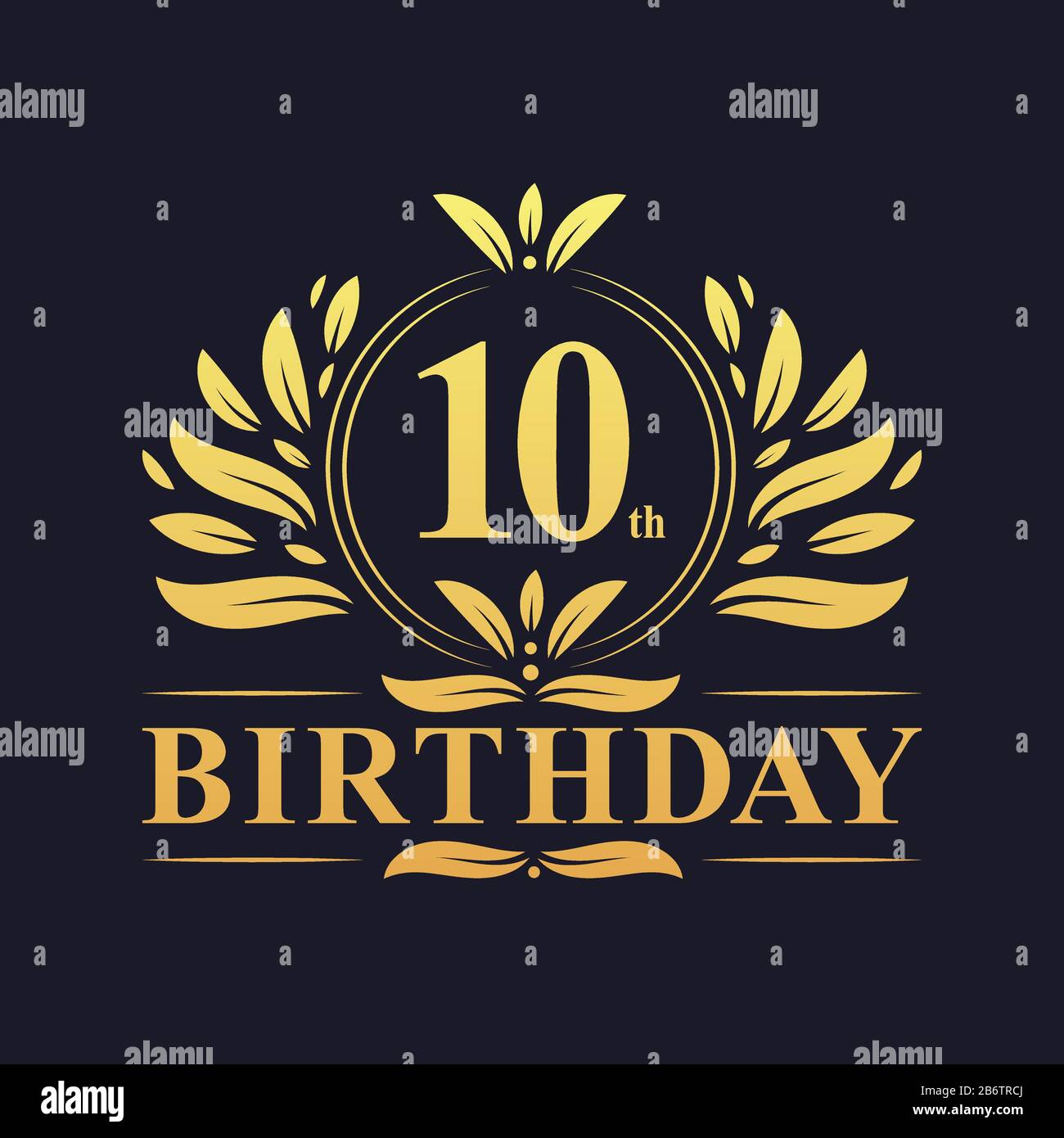 10. Geburtstag Design, luxuriöse goldene Farbe 10 Jahre Geburtstag ...