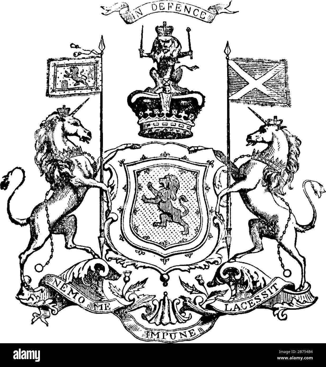 Banderas con el escudo de armas Ausgeschnittene Stockfotos und -bilder ...