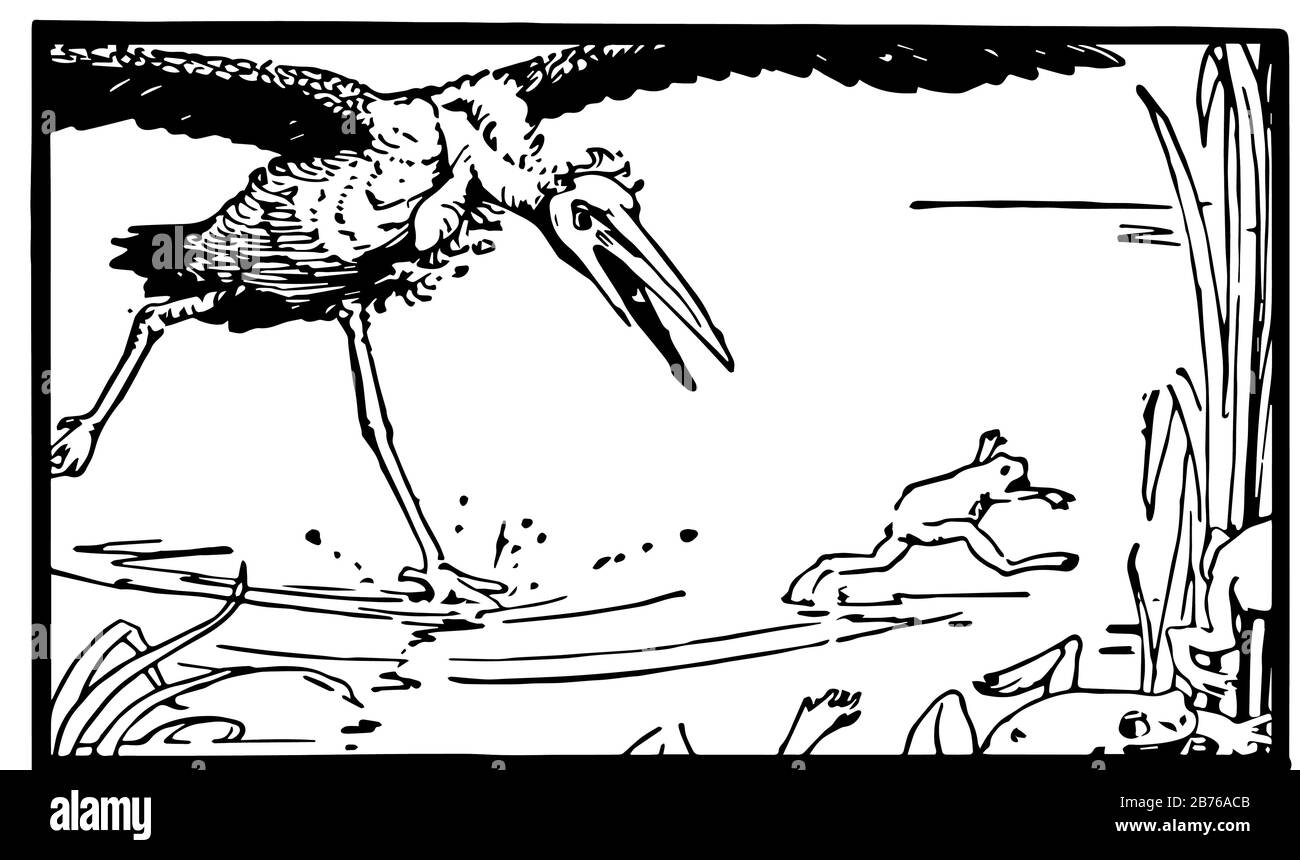 Aesop's Fables, The Frogs Who Wanted a King, diese Szene zeigt einen ...