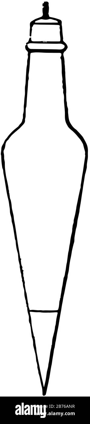 Diese Abbildung stellt Plumb Bob dar, der konoid geformter metallbob ...