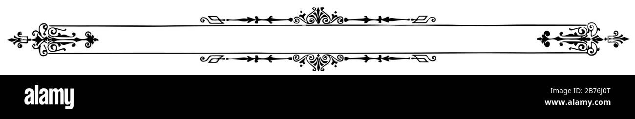 Filigranes Banner ist ein dunkler Rand, es ist ein horizontales ...