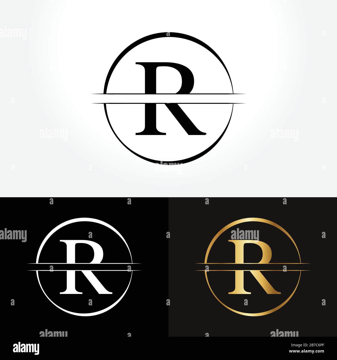 Initial Circle Letter R Logo Design Business Vector Template. Creative ...