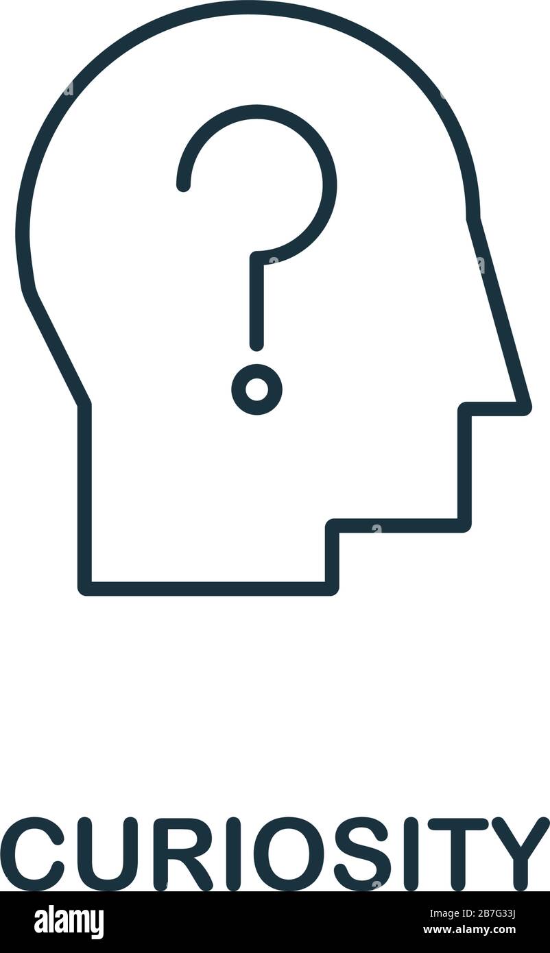 Kuriositätssymbol aus der Sammlung von Lebensfähigkeiten. Symbol für ...