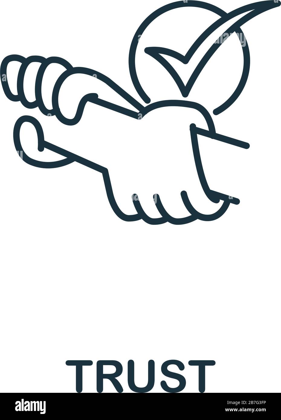 Symbol für Vertrauen aus Teamarbeit. Einfaches Symbol für die ...