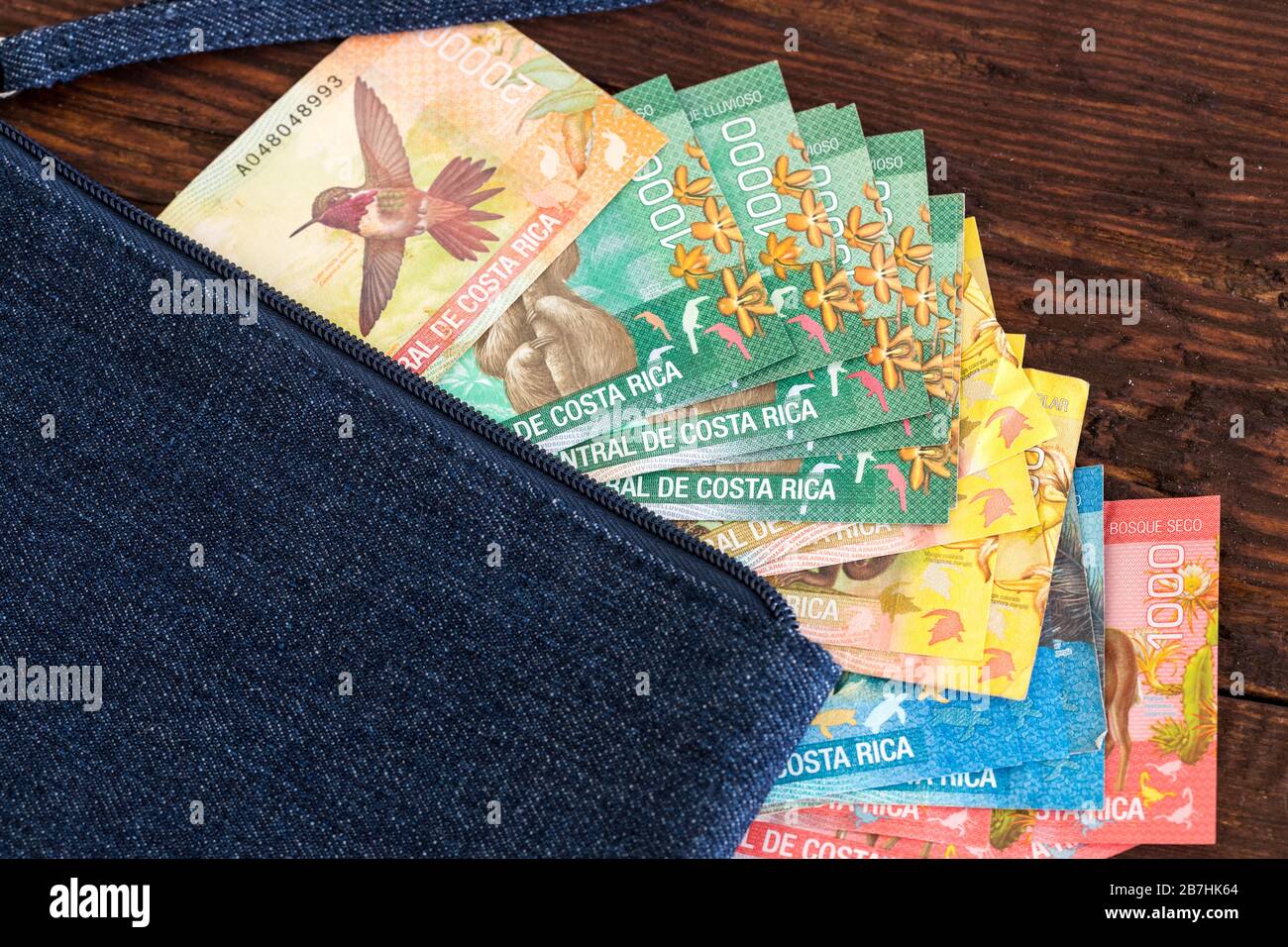 Costa rica Geld, Colones-Banknoten Stockfotografie - Alamy