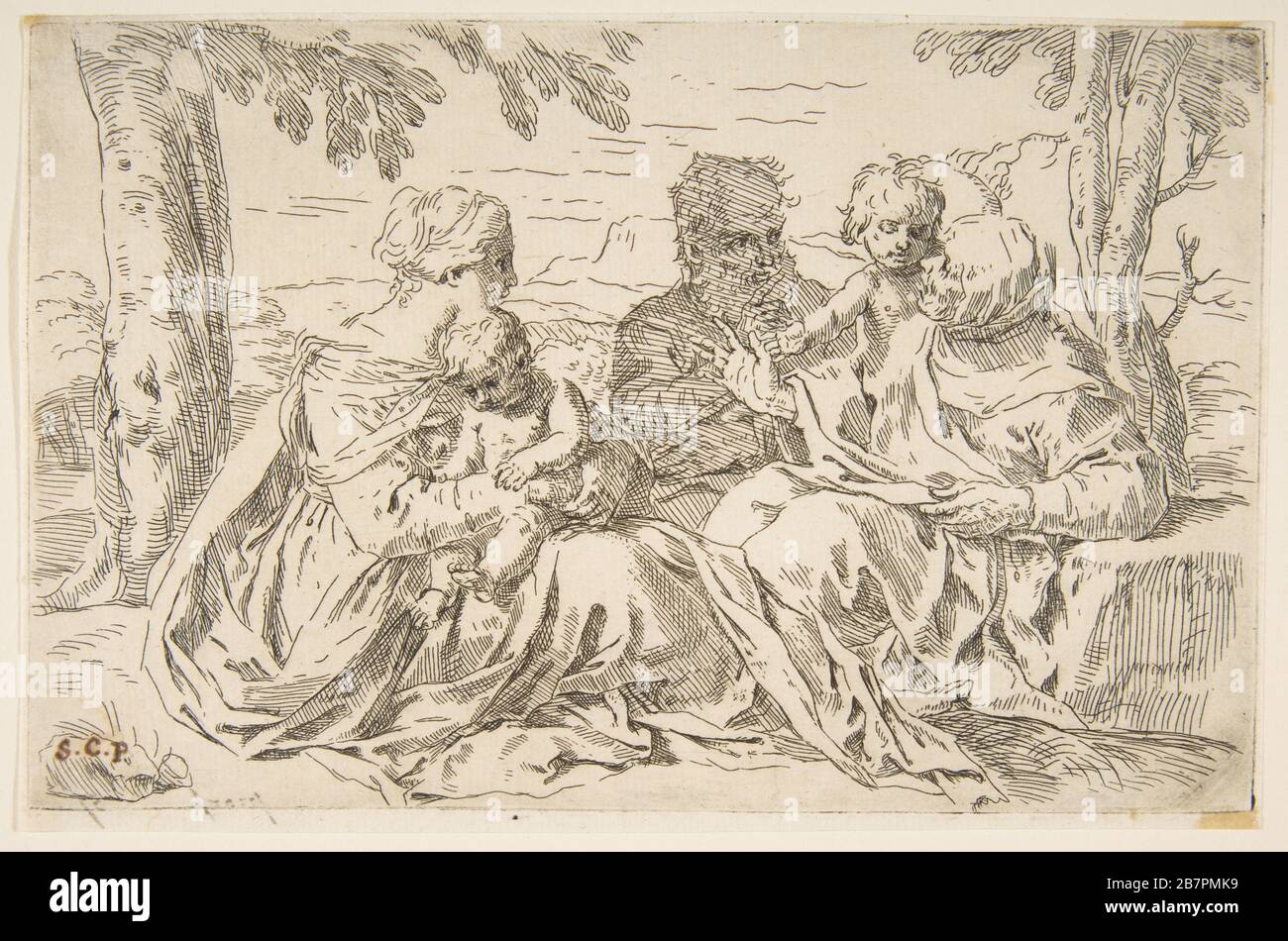 Die heilige Familie mit der heiligen Elisabeth und dem heiligen Johannes dem Täufer, ca. 1639 ...