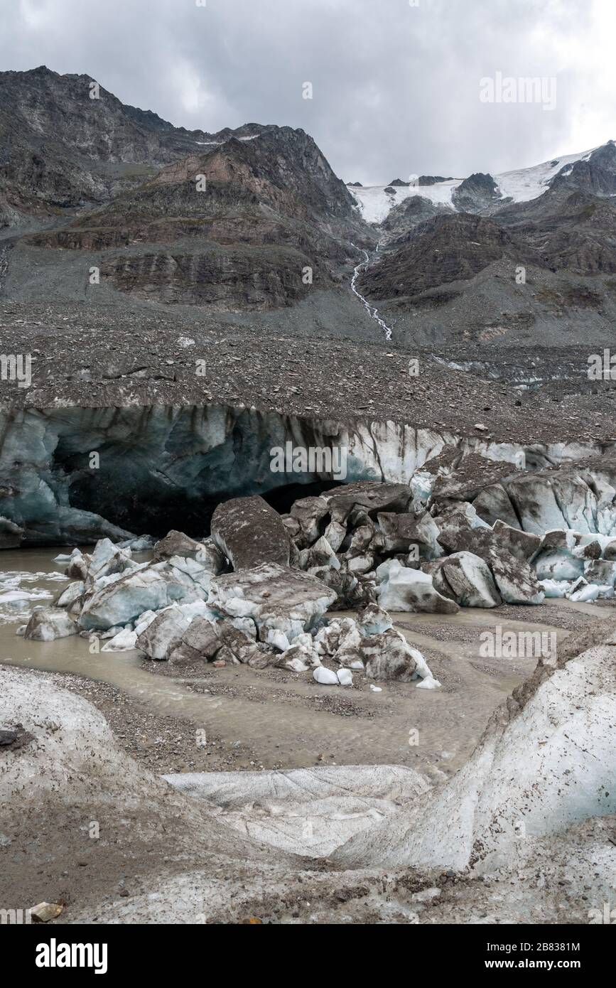 Pasterze-Gletscher am Großglockner Berg, dem höchsten Berg Österreichs ...